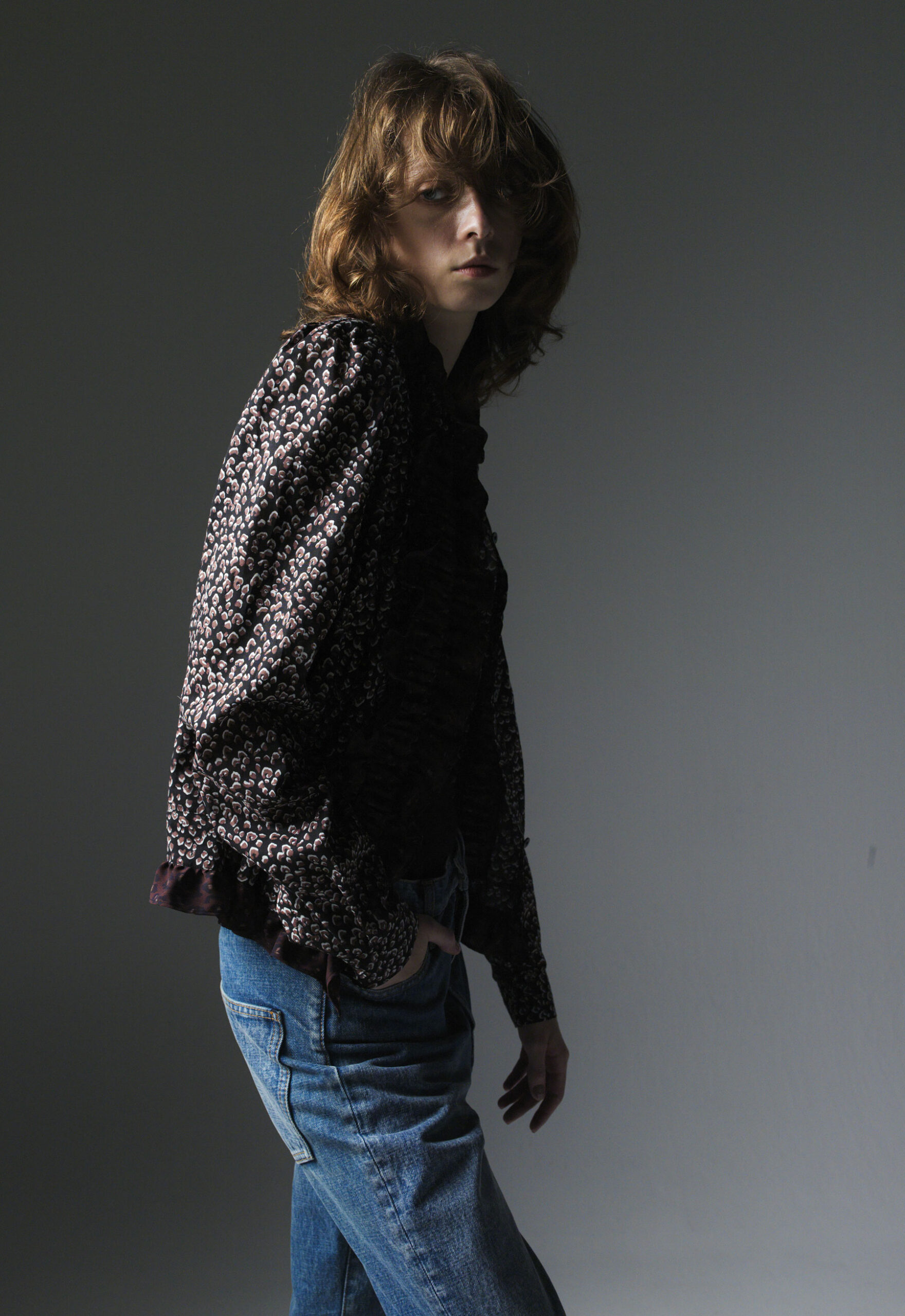 LEOPARD GOTHIC GLAMOUR BLOUSE - TINY DINOSAUR TINY DINOSAUR